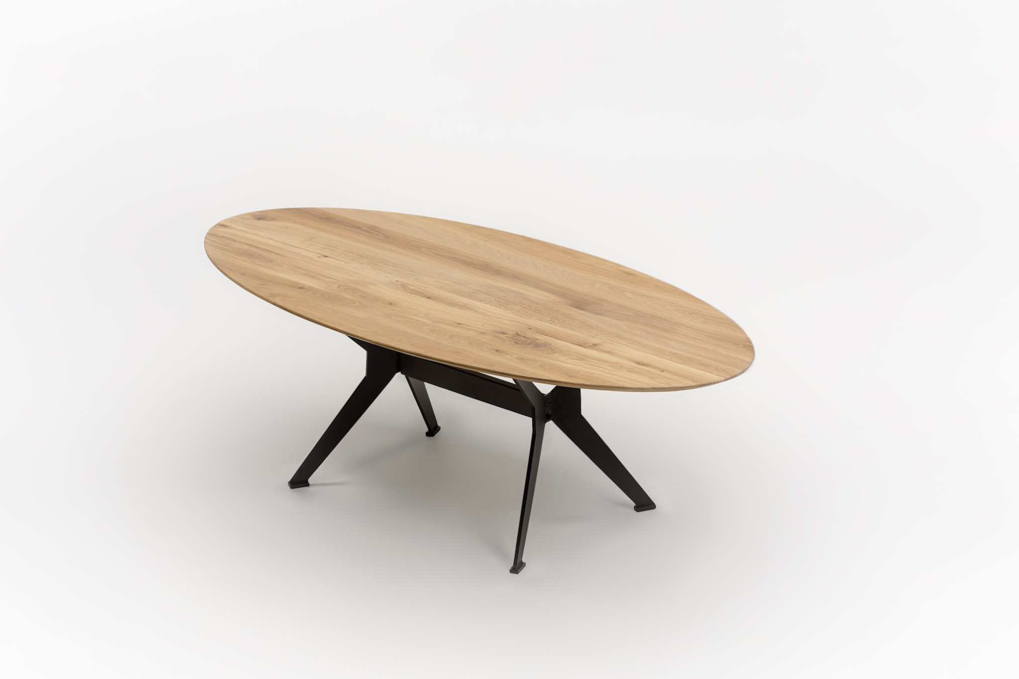 Ellipse Shaped Dining Table, 30mm Solid Oak Top, 1100x2200mm | FUR014